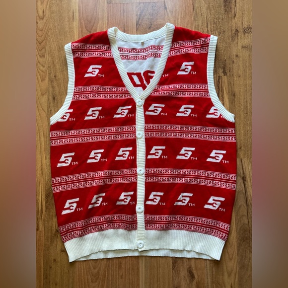 Snap On | Sweaters | Snap On Tool Cardigan Vest Sweater Red White ...